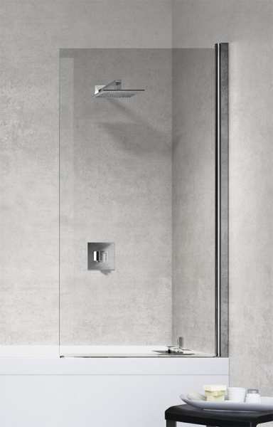 Novellini Young 1v Hinged Bath Screen 1500 X 800mm Y21v80 1k Y21v80 1k