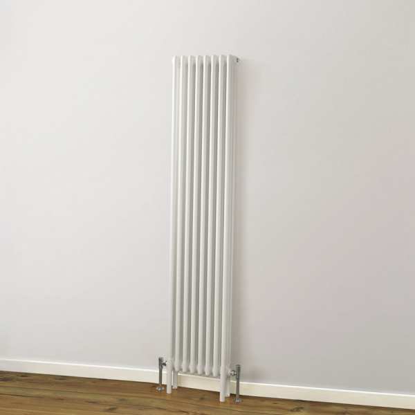 Rads 2 Rails Fitzrovia 3 Column White Vertical Radiator 1800mm x 530mm ...
