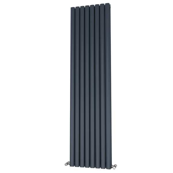Riviera Ovalo Anthracite Elliptical Tube Designer Radiator Single Sided ...