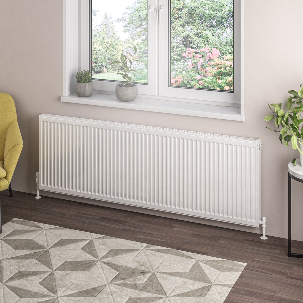 Eastbrook Type 21 600 x 1800 Gloss White Central Heating Radiator - 25.0117