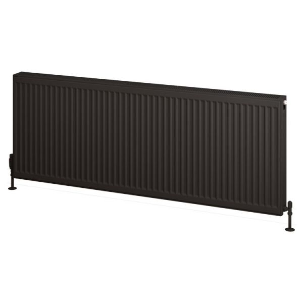 Eastbrook Type 22 600 x 1600 Matt Black Central Heating Radiator - 25.0200