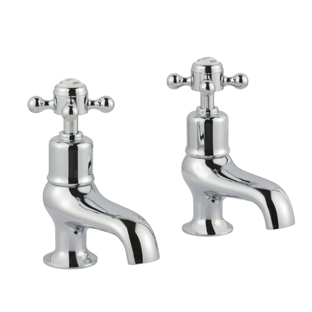 JTP Grosvenor Cross Chrome Bath Pillar Taps - 76015