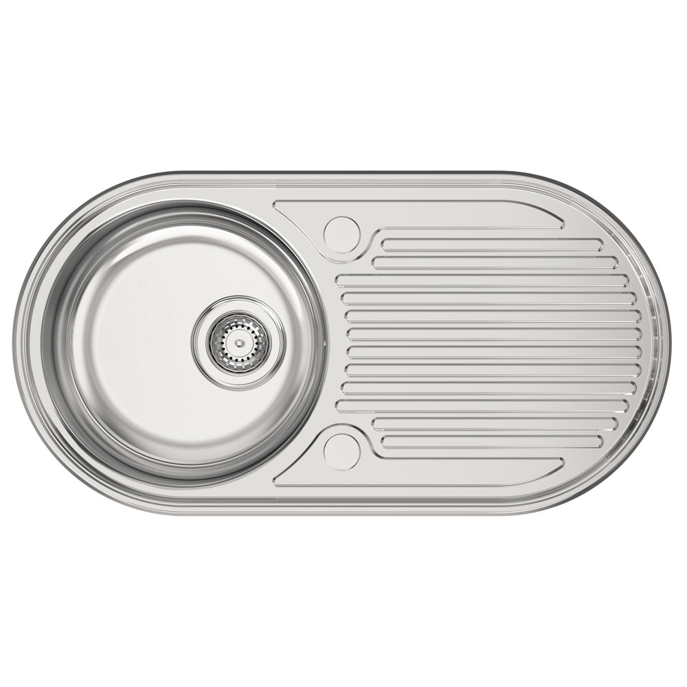 Clearwater Oboe 1 Bowl Inset Stainless Steel Kitchen Sink with Drainer ...