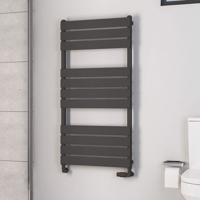 Eastbrook Deddington 1200 x 600 Matt Anthracite Designer Towel Rail ...