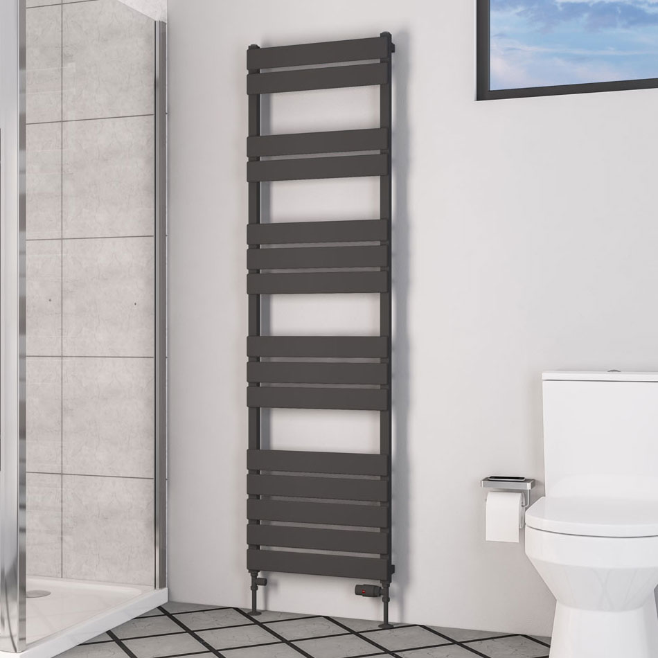 Eastbrook Deddington 1800 x 500 Matt Anthracite Designer Towel Rail ...