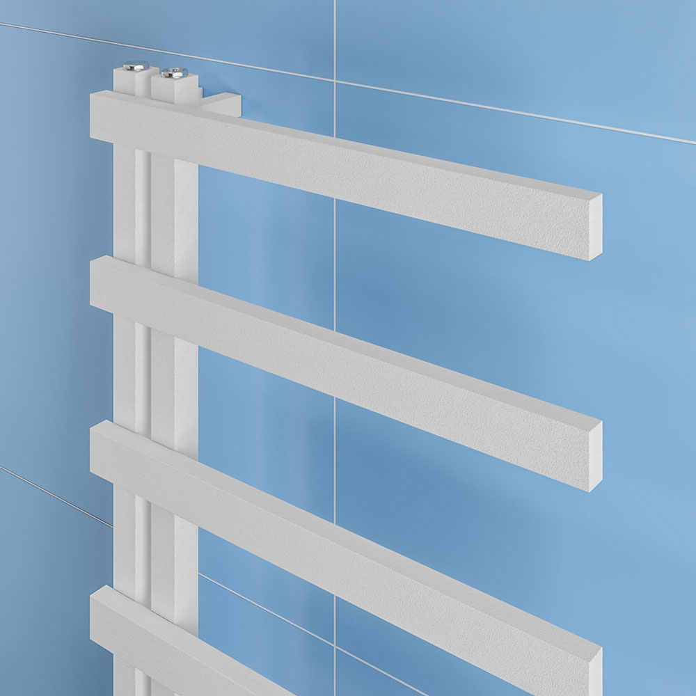 Eastbrook Platani 800 x 600 Matt White Designer Towel Rail - 89.1329