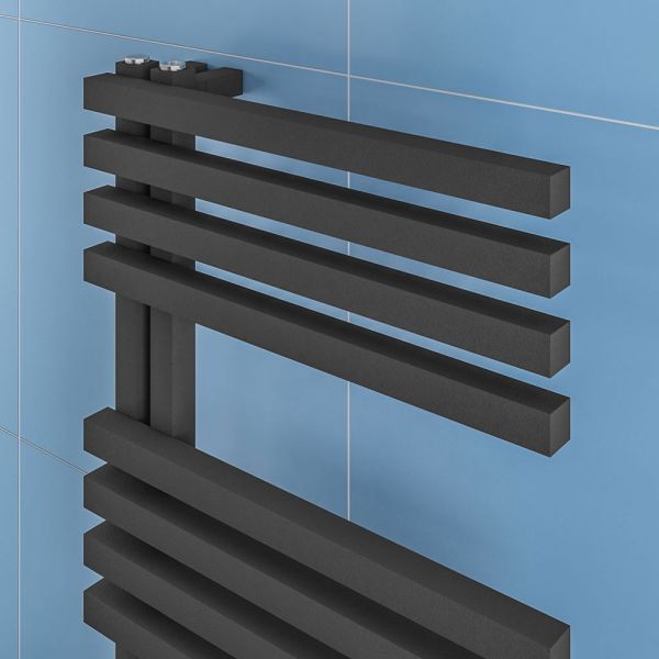Eastbrook Reinbach 1200 x 500 Matt Anthracite Designer Towel Rail - 89.1378