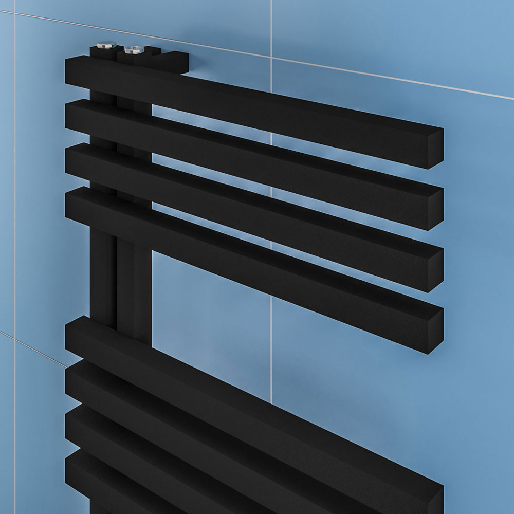 Eastbrook Reinbach 1800 x 500 Matt Black Designer Towel Rail - 89.1386