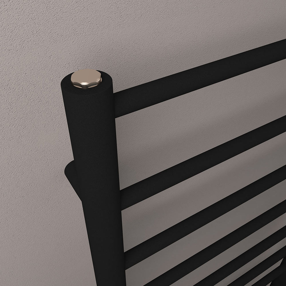 Eastbrook Tuscan Round 800 x 500 Matt Black Towel Rail - 89.1590