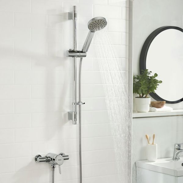 Bristan Acute2 Chrome Thermostatic Exposed Shower Valve with Riser Kit ...