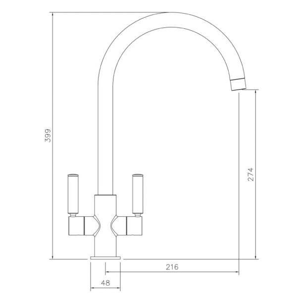 Abode Globe Dual Lever Brushed Brass Kitchen Mixer Tap - AT2140