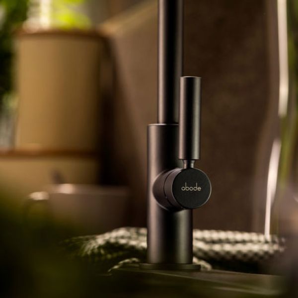 Abode Globe Single Lever Matt Black Kitchen Mixer Tap - AT2149