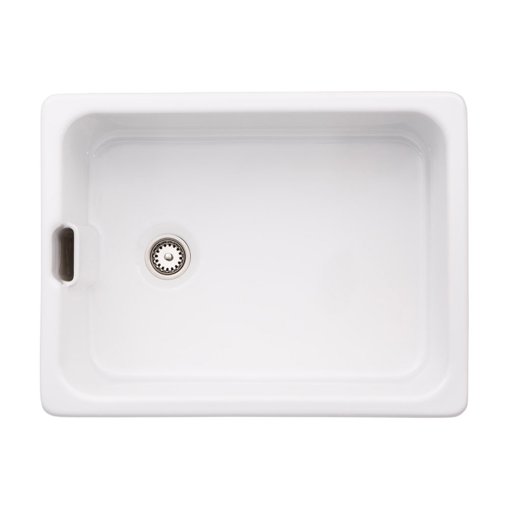 Abode Belfast Single Bowl White Ceramic Kitchen Sink - AW1022