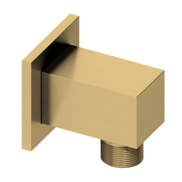 Abacus Brushed Brass Square Shower Wall Outlet Elbow - TBTS-414-5808