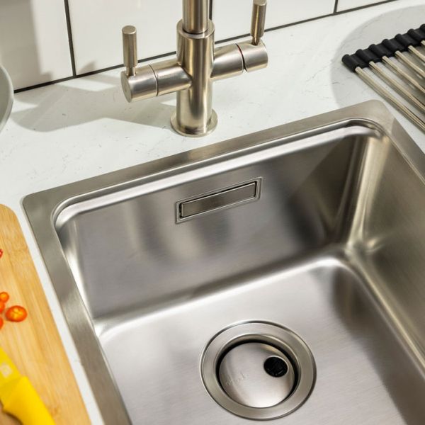 Abode System Sync Large Single Bowl Stainless Steel Kitchen Sink - AW5143