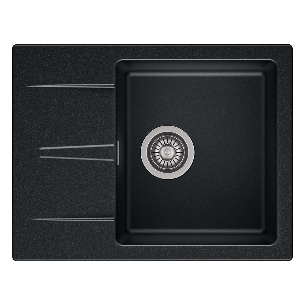 Reginox Avignon Black Silvery Inset Single Bowl Granite Kitchen Sink ...