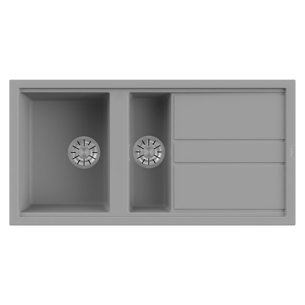 Reginox Best Grey 1.5 Bowl Granite Kitchen Sink 1000 x 510mm - BEST15LG