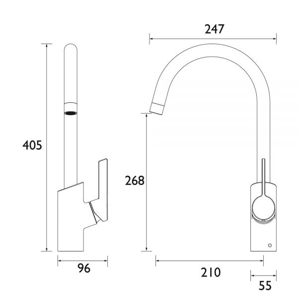 Bristan Maple Stainless Steel Easyfit Mono Kitchen Mixer Tap - MPLEFSNKSS