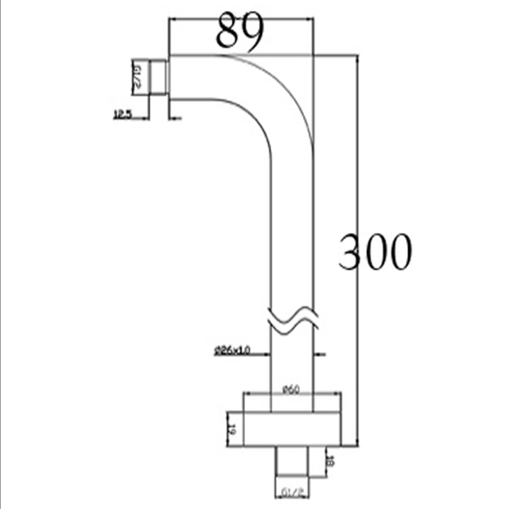 JTP Florence Chrome 300mm Round Wall Mounted Shower Arm - C021005