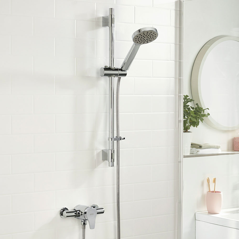 Bristan Capri3 Chrome Thermostatic Exposed Shower Valve with Riser Kit ...