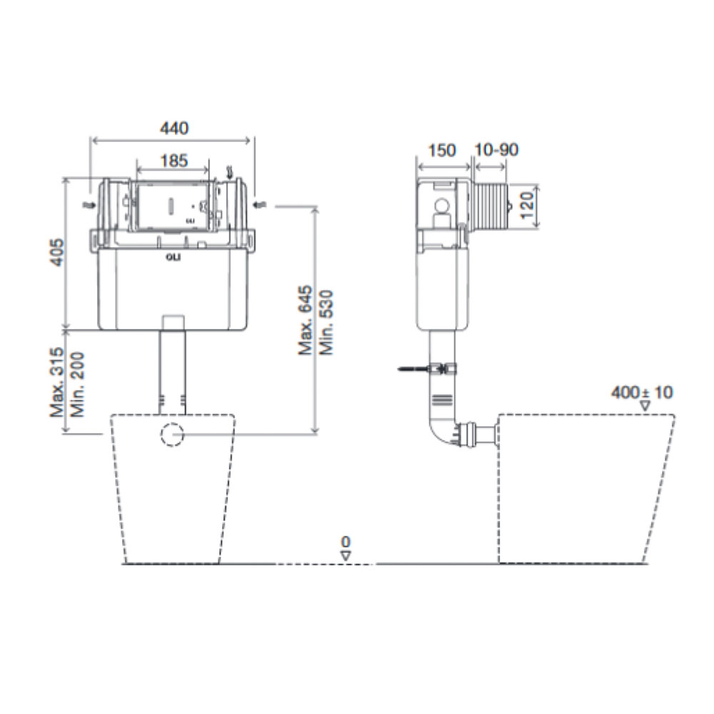 JTP Dual Flush Concealed Cistern - CIS001