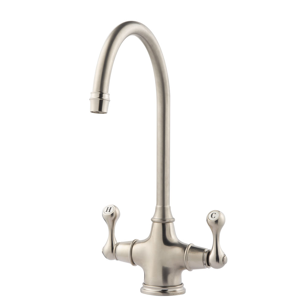 Clearwater Coriolis Twin Lever Brushed Nickel Monobloc Kitchen Sink ...