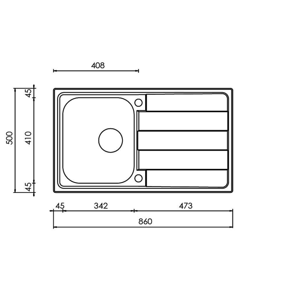 Clearwater Cresta 1 Small Bowl Inset Stainless Steel Kitchen Sink with ...