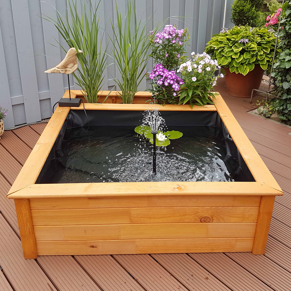 Promex Raised Square Garden Solar Pond Kit with Planting Zone - 506090