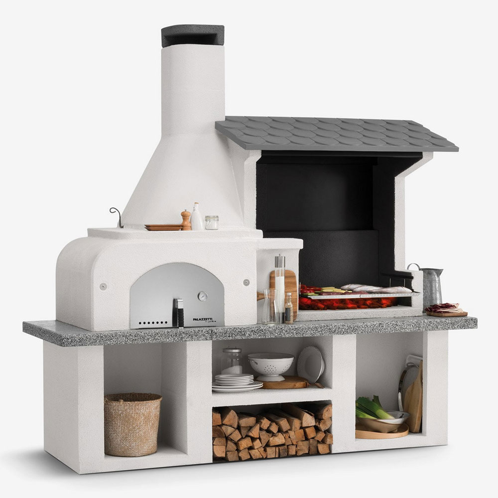 Palazzetti Antille Outdoor BBQ Kitchen with Wood Fired Oven - 803109150