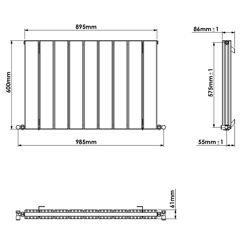 Carisa Angers Double White Aluminium Radiator 600 x 895mm ...