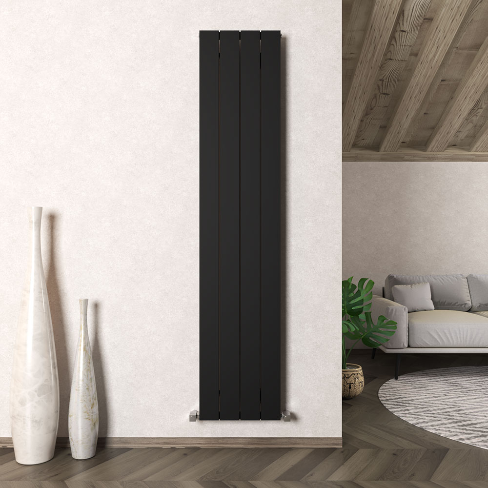 Carisa Nemo Single Black Aluminium Radiator 1800 x 375mm ...