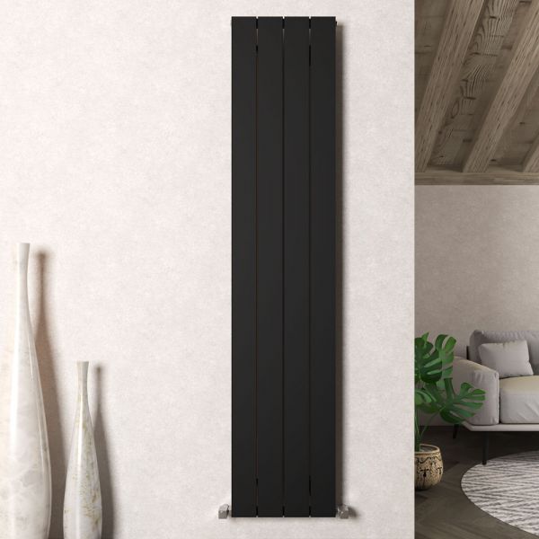 Carisa Nemo Single Black Aluminium Radiator 1800 x 375mm ...