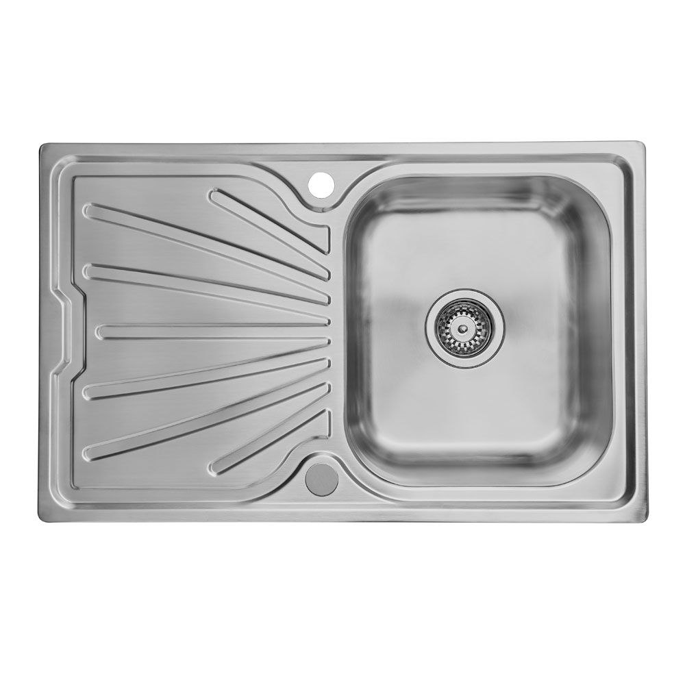 Clearwater Deep Blue 1 Bowl Inset Stainless Steel Kitchen Sink with ...