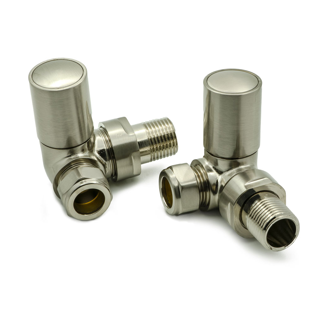 Reina Crova Brushed Corner Manual Radiator Valves - VLV-CRVB