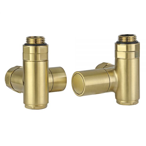JTP Brushed Brass Dual Fuel Radiator Valves - DFRVBBR