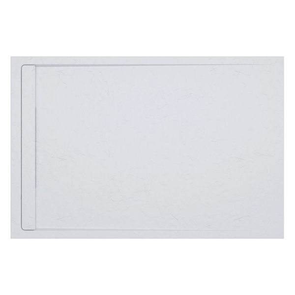 Moods White Slate Effect Shower Tray with Linear Waste 1400 x 800mm ...