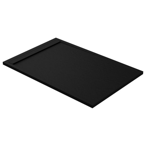 Moods Black Slate Effect Shower Tray with Linear Waste 1200 x 800mm ...