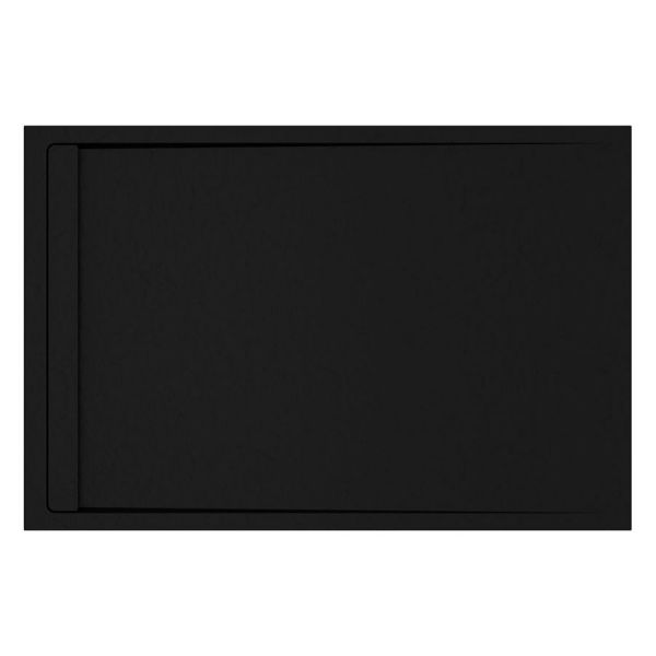 Moods Black Slate Effect Shower Tray with Linear Waste 1200 x 800mm ...
