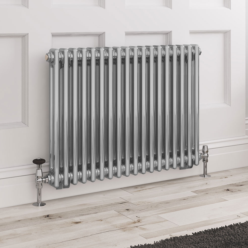 Eastbrook Rivassa 600 x 833 Chrome Effect 2 Column Horizontal Radiator ...