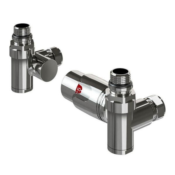 Eastbrook Chrome Corner Dual Fuel TRV Radiator Valves - 12.058