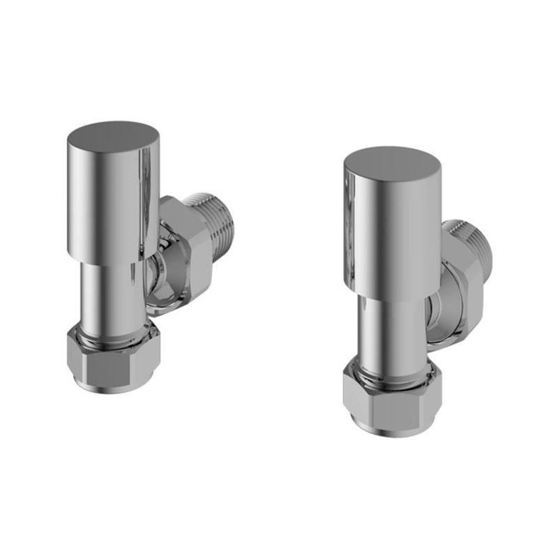 Eastbrook Rounded Chrome Angled Manual Radiator Valves - 54.0043