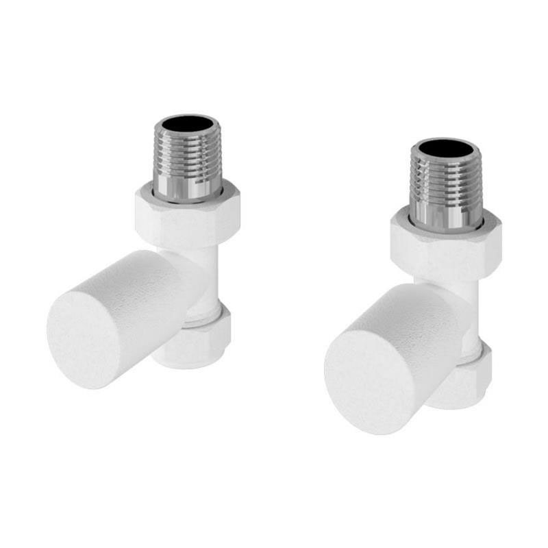 Eastbrook Rounded Matt White Straight Manual Radiator Valves - 54.0039