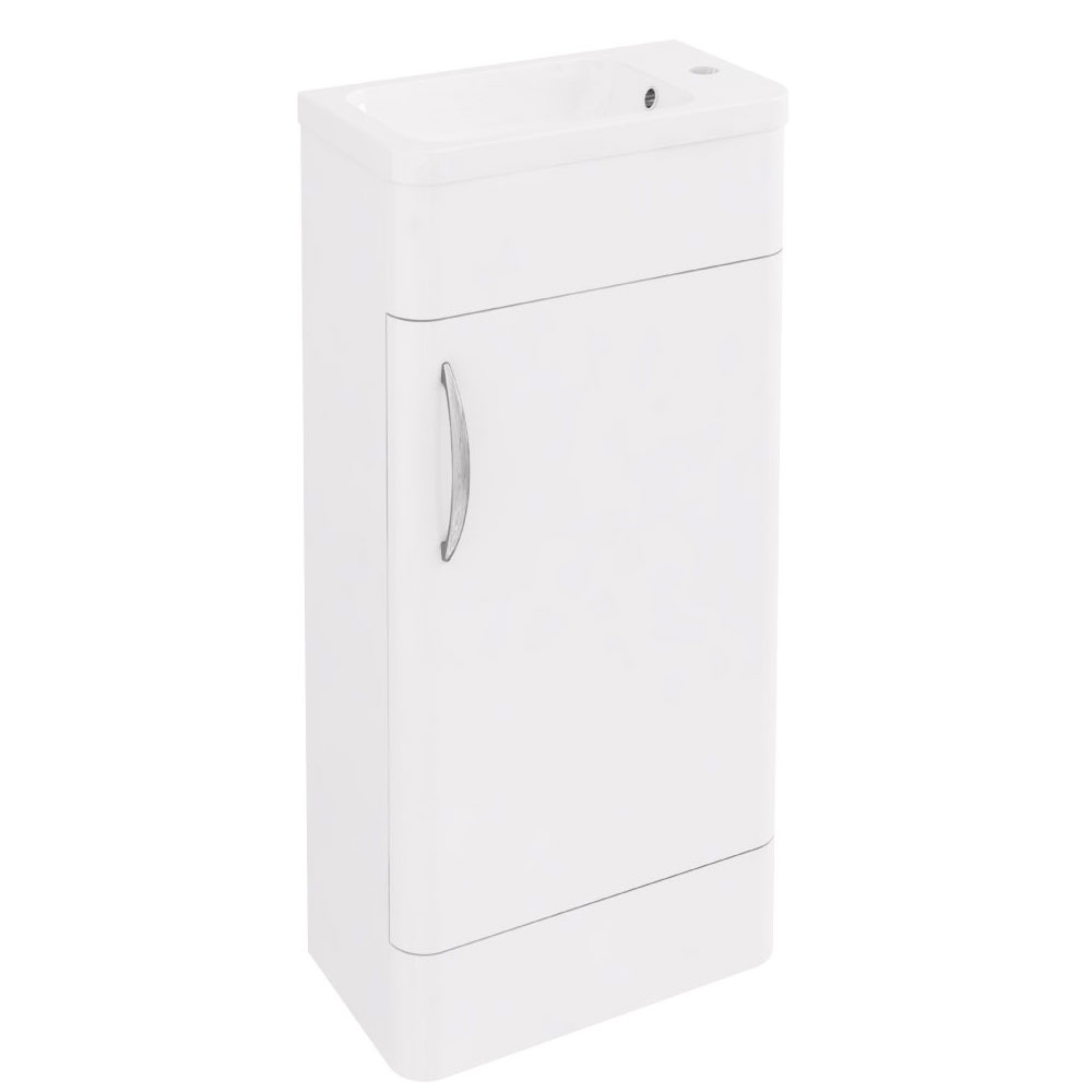 Eastbrook Cavone Cloakroom 400 White Floor Standing Vanity Unit - 36.0076