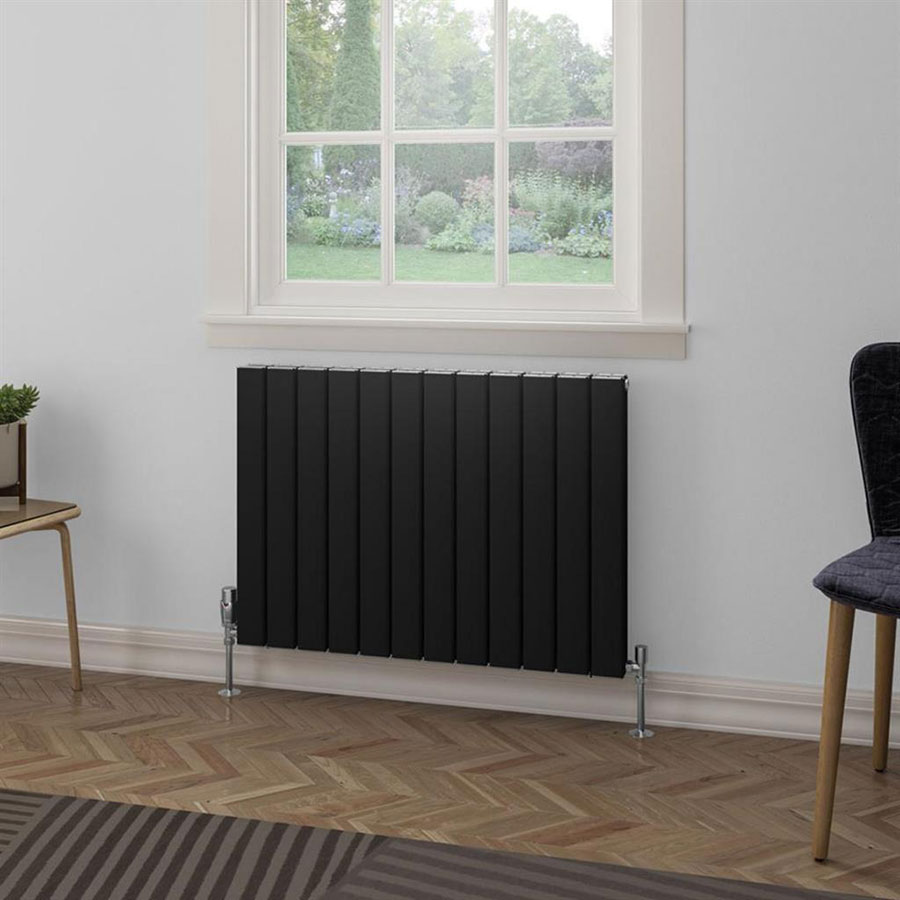 Eastbrook Hadleigh 600 x 835 Matt Black Aluminium Designer Radiator ...