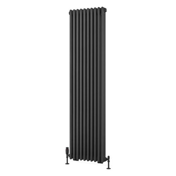 Eastbrook Rivassa 1800 x 473 Matt Anthracite 3 Column Vertical Radiator ...