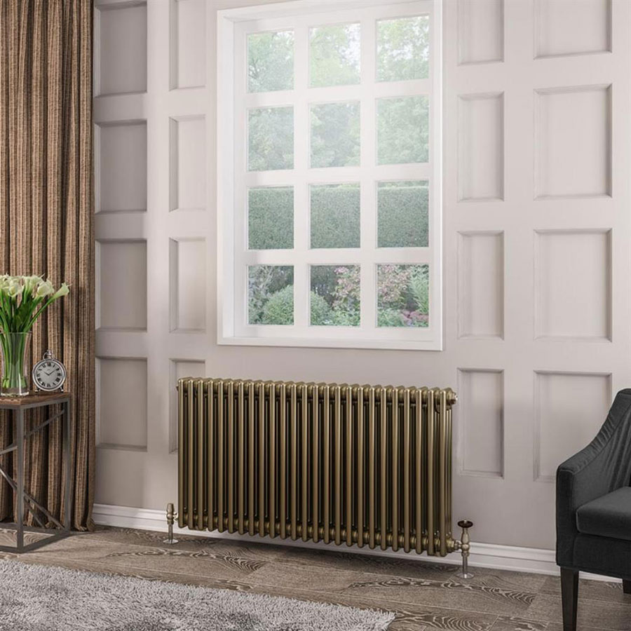 Eastbrook Rivassa 600 x 1148 Bronze Effect 3 Column Horizontal Radiator ...