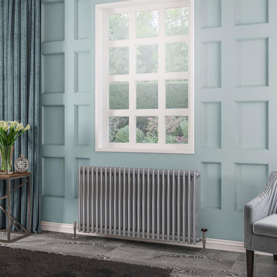 Eastbrook Rivassa 600 x 1148 Chrome Effect 3 Column Horizontal Radiator ...