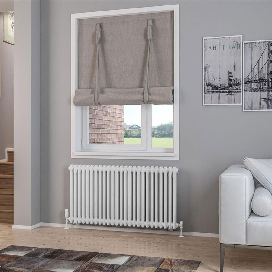 Eastbrook Rivassa 600 x 1148 Gloss White 2 Column Horizontal Radiator ...