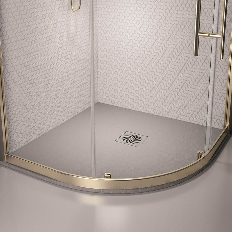 Eastbrook Crossland 900 x 900 Quadrant Grey Slate Effect Shower Tray ...