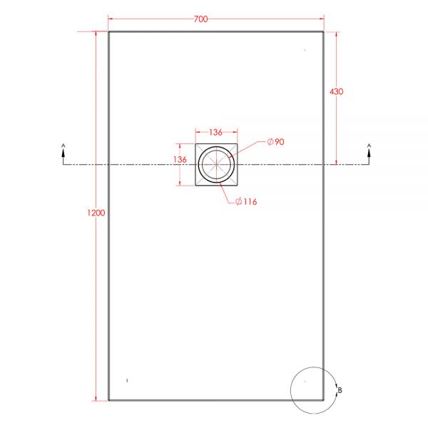 Eastbrook Crossland 1200 x 700 Rectangular Grey Slate Effect Shower ...
